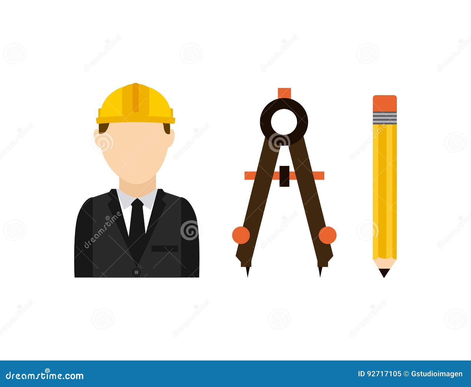 Architect with Tools Isolated Icon Design Stock Vector - Illustration ...