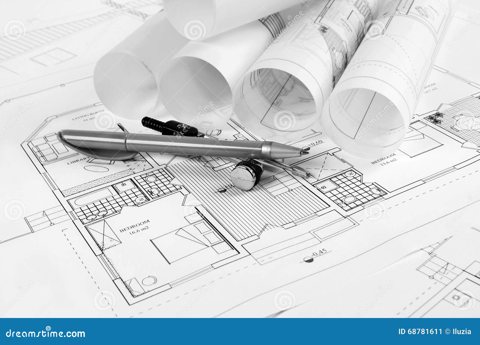 Architect Tools and Project Stock Image - Image of coffee, office: 68781611
