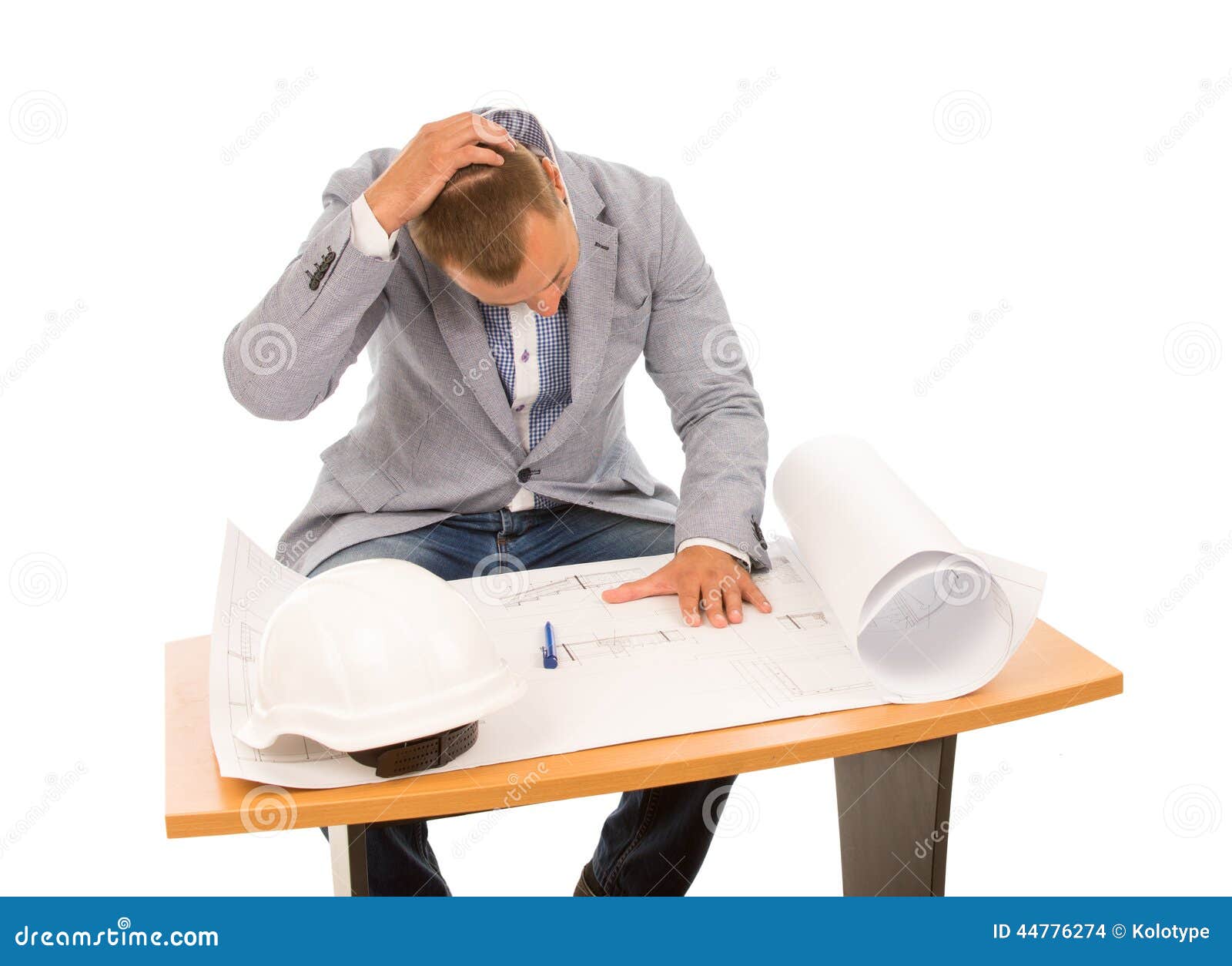 Architect Trying To Solve a Problem Stock Photo - Image of ...