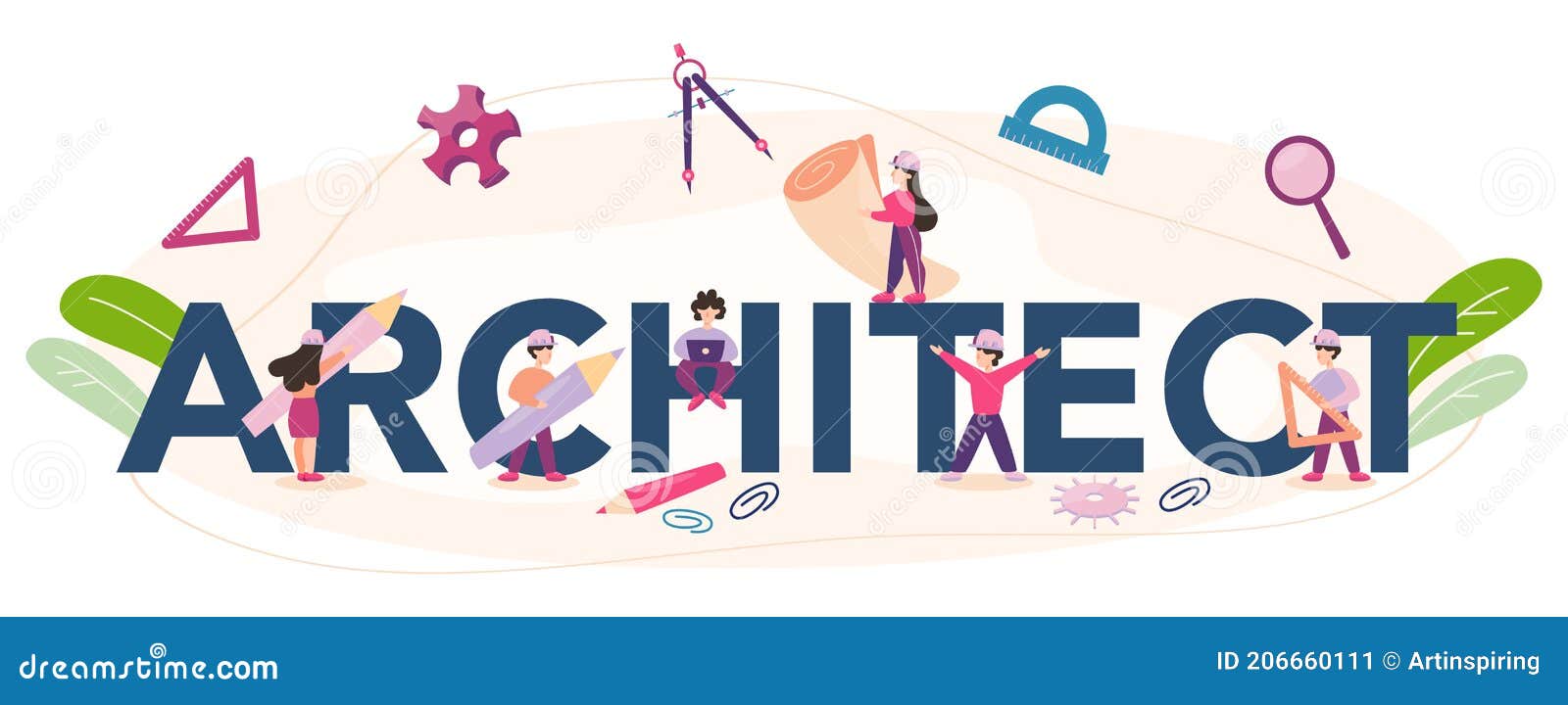 Architect Typographic Header. Idea of Building Project Stock ...