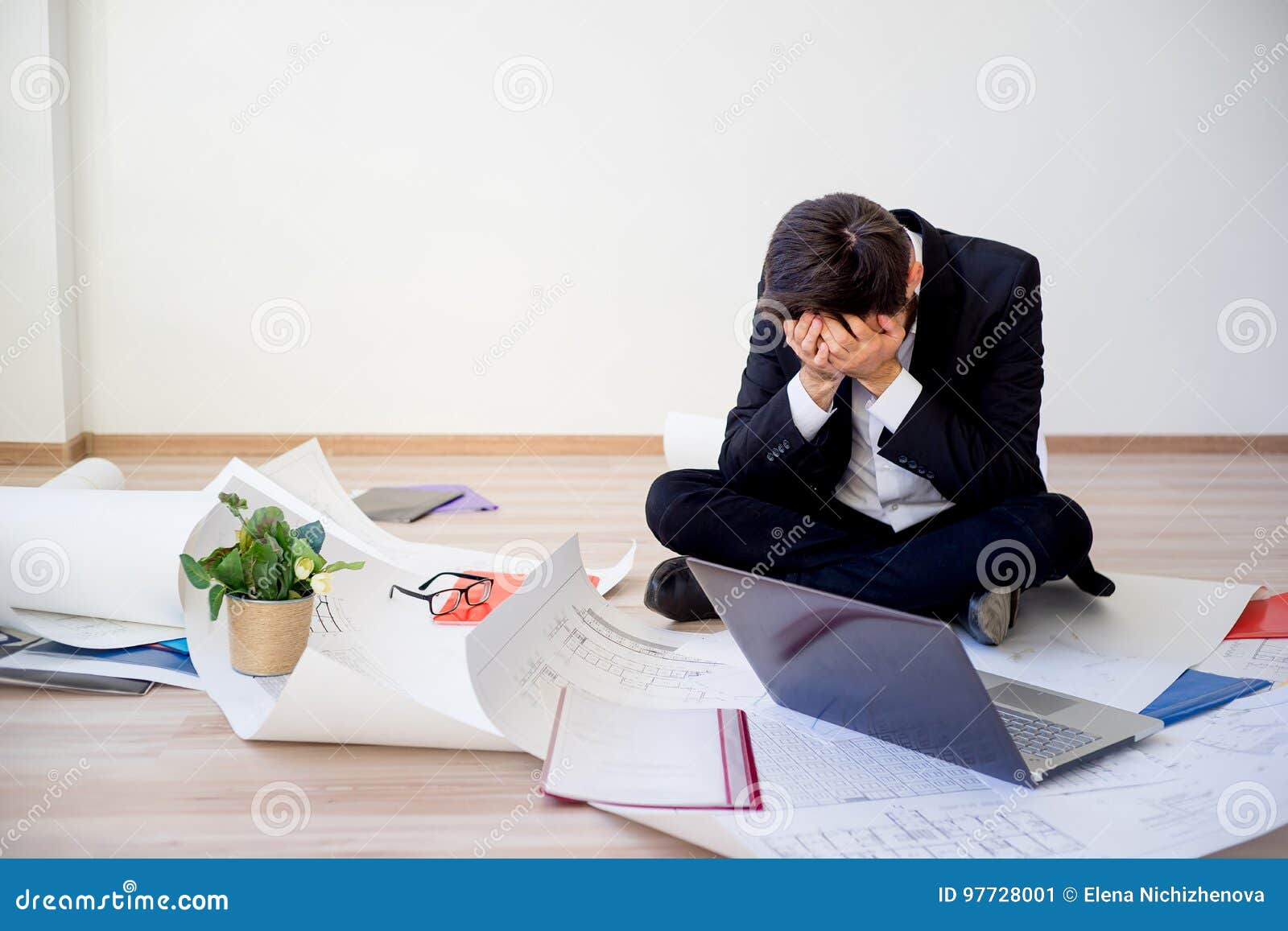 Architect is under stress stock image. Image of workspace - 97728001