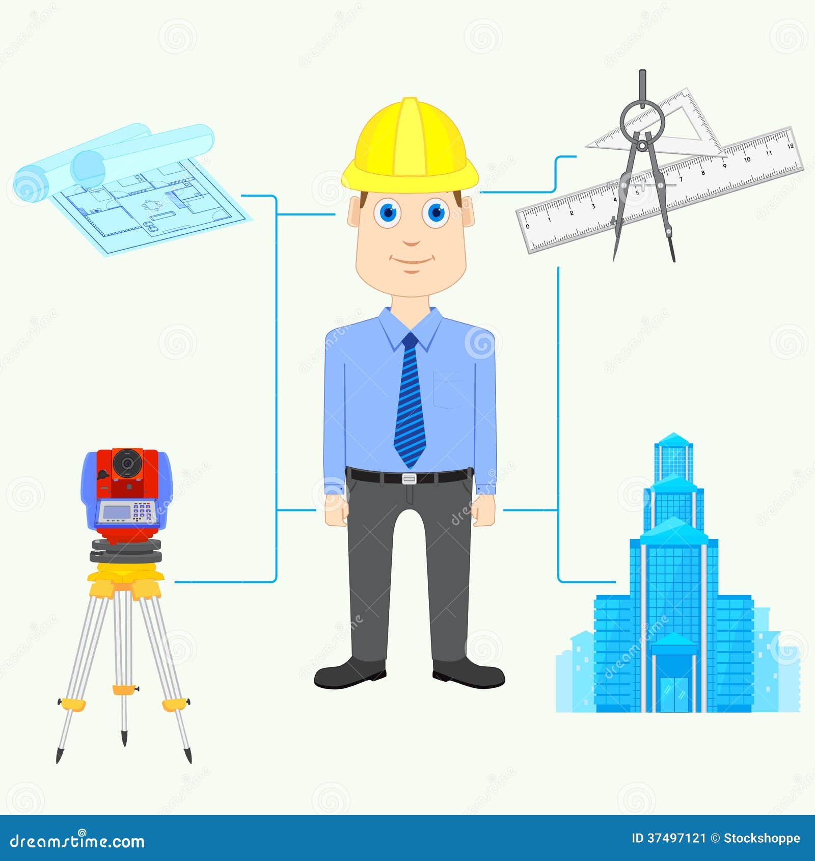 Architect stock vector. Illustration of engineer, human - 37497121