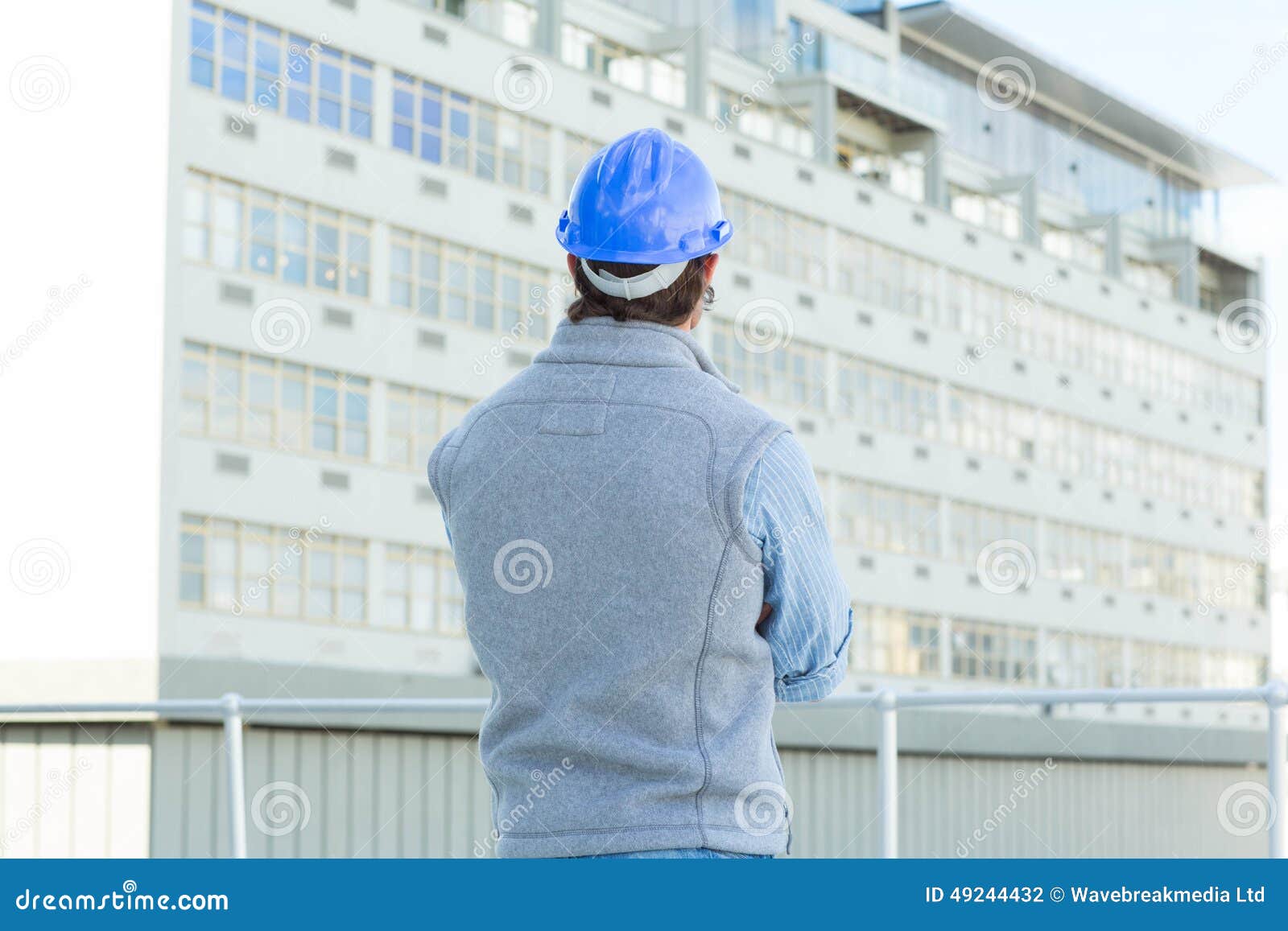 Architect Wearing Hard Hat while Looking at Building Stock Photo ...