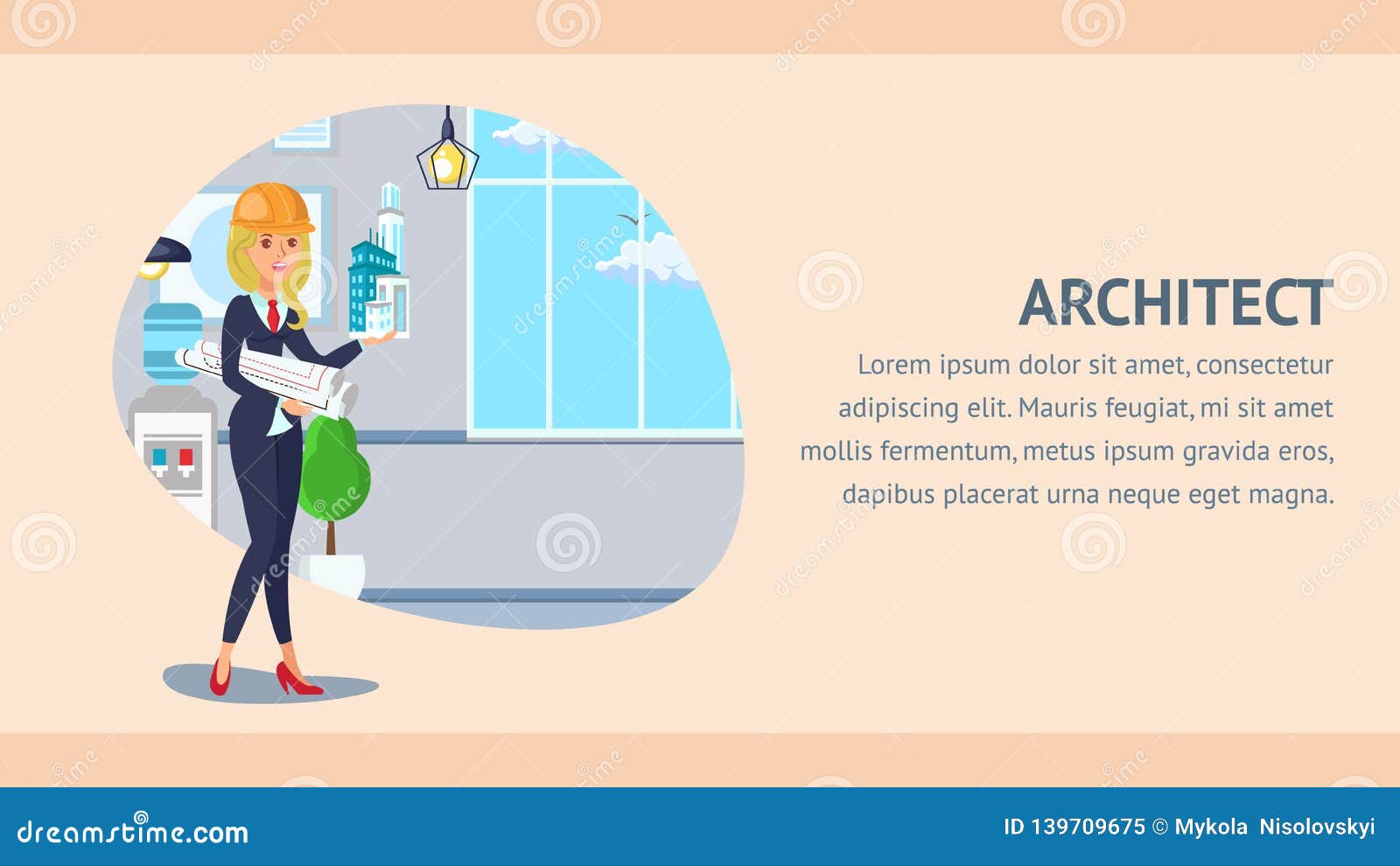 Architect Website Banner Vector Template Stock Vector - Illustration of ... Architect Website Banner Vector Template Stock Vector - Illustration of ...