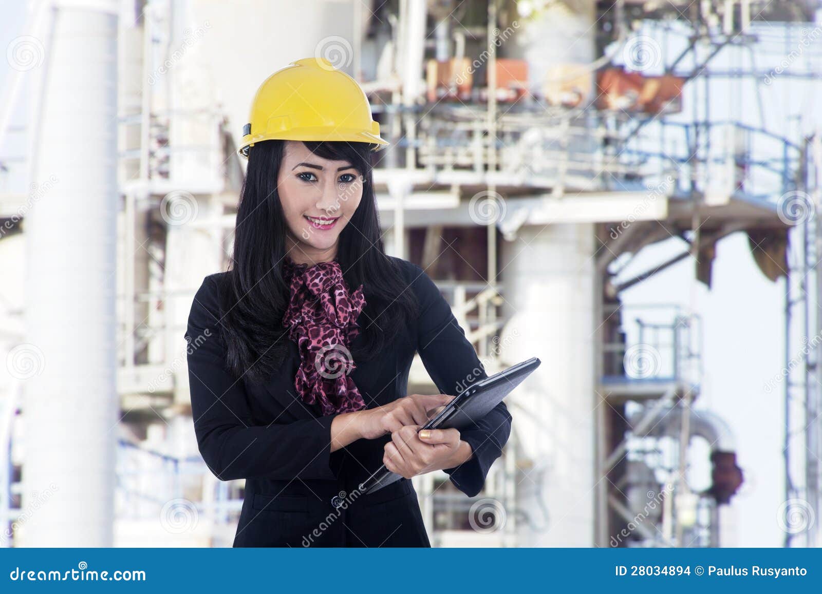 Architect Woman Working at Construction Site Stock Photo - Image of ...
