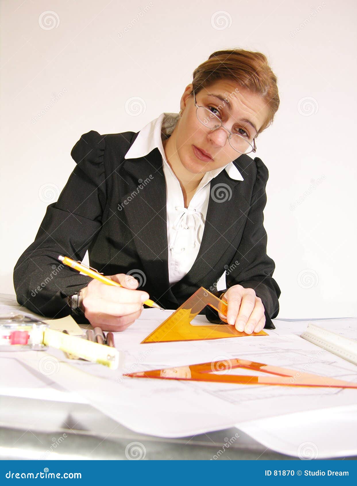 Architect at work 1 stock photo. Image of architecture, eyes - 81870