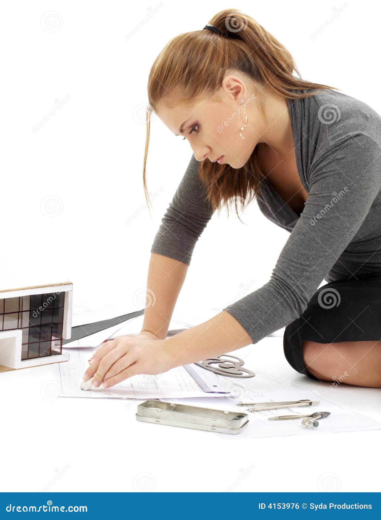 Architect at work #2 stock photo. Image of designer, calm - 4153976