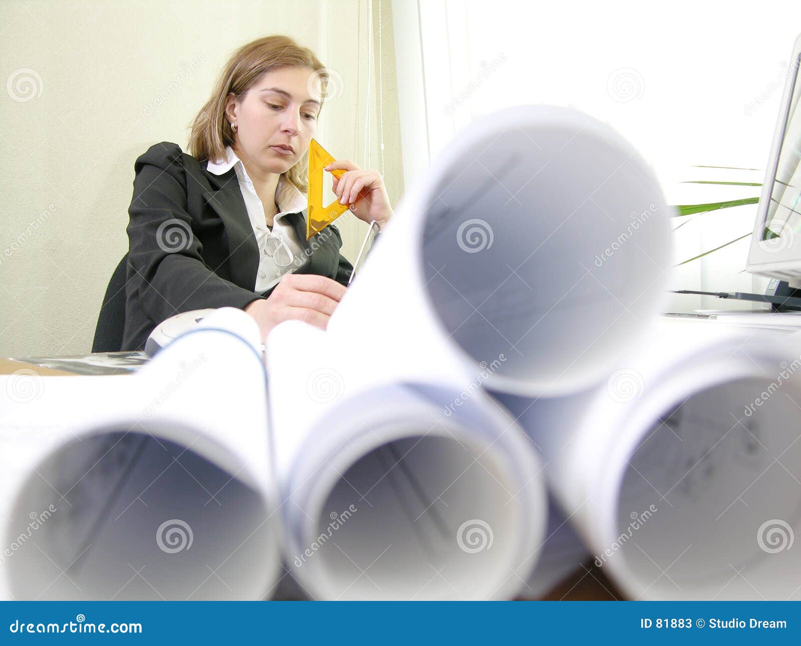 Architect at work 3 stock image. Image of architecture, building - 81883