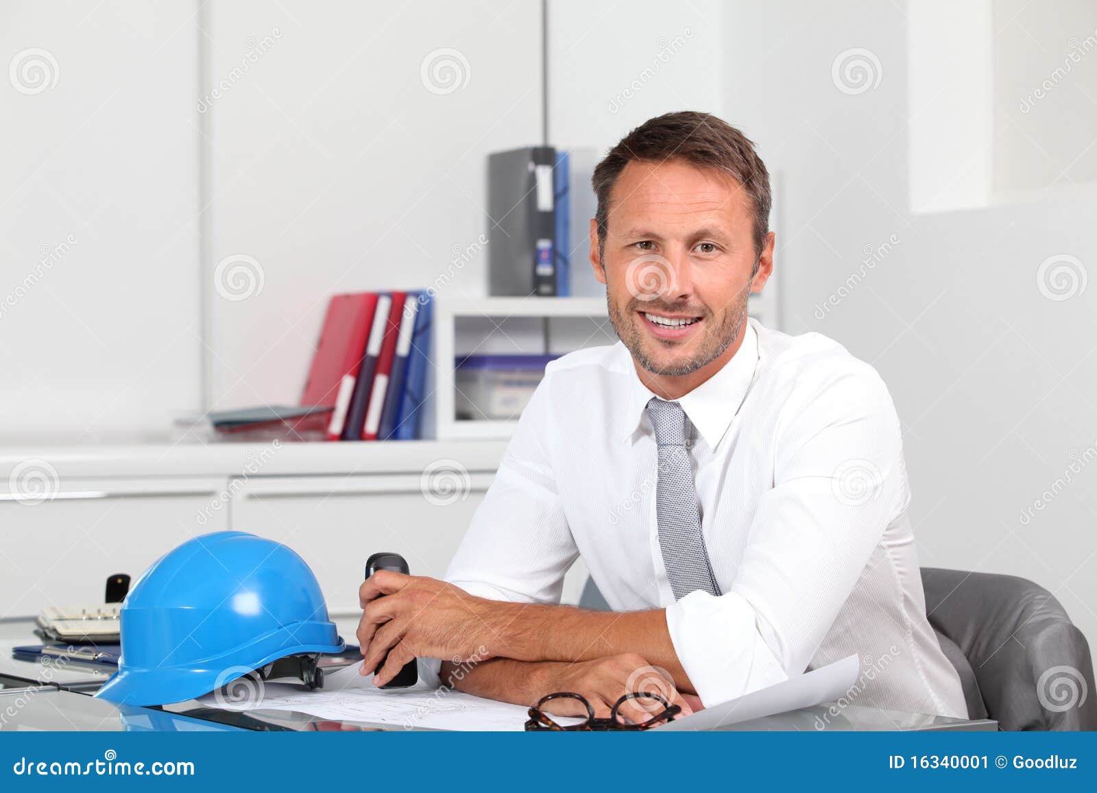 Architect at Work on Office Stock Image - Image of construction ...