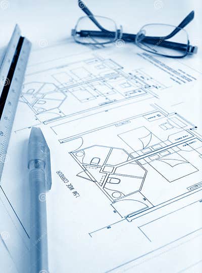 Architect work table stock photo. Image of hotel, development - 8344566