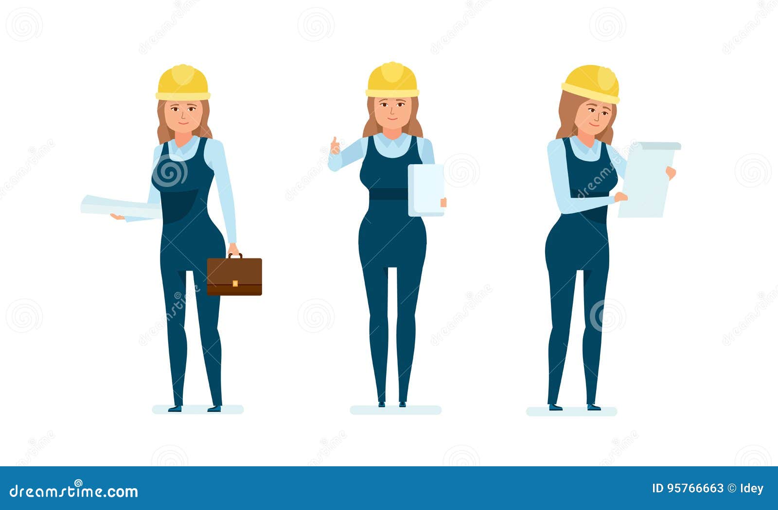 Architect Worker With Documents, Studying Project, Technical ...