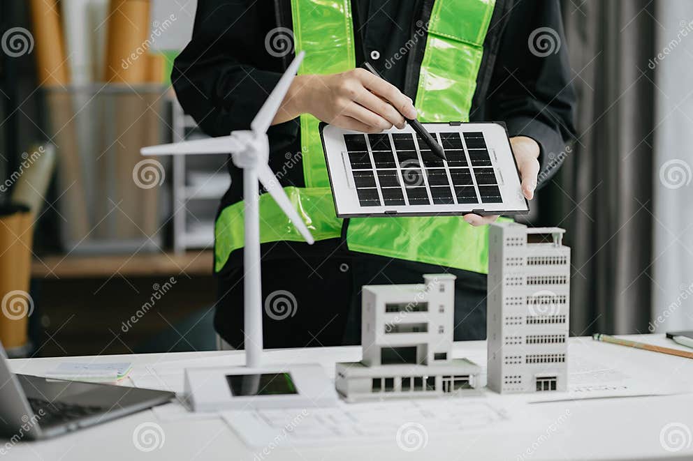 Architect Working with Blueprints for Sketching a Construction Project ...