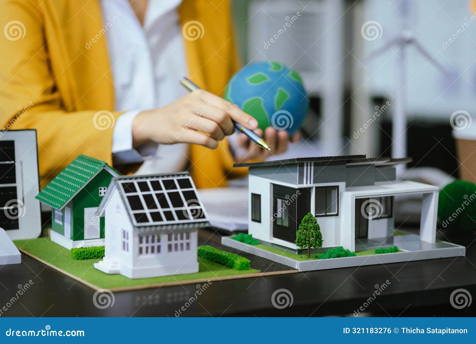 Architect Working with Blueprints for Sketching a Construction Project ...