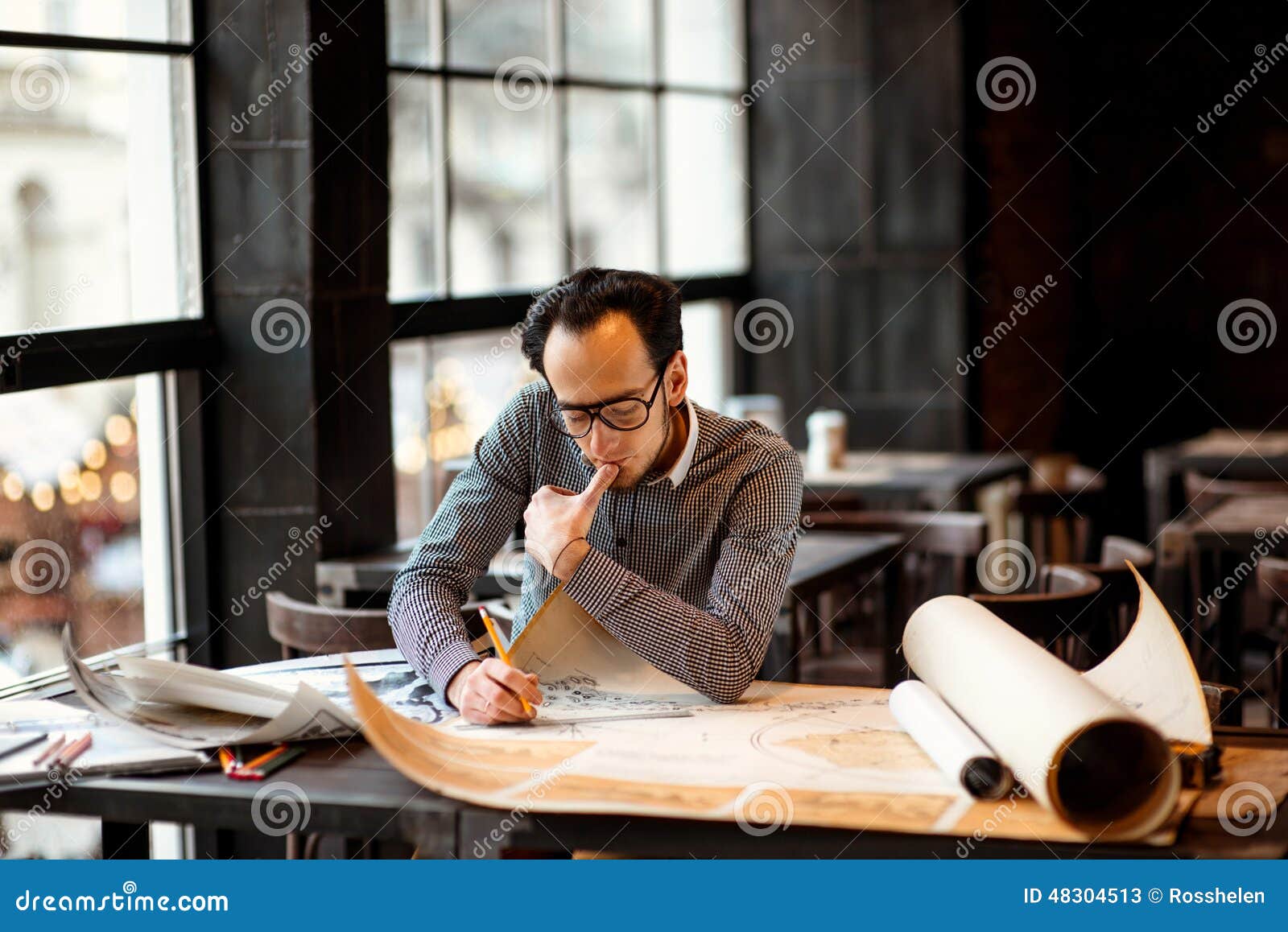 Architect working stock image. Image of contemporary - 48304513