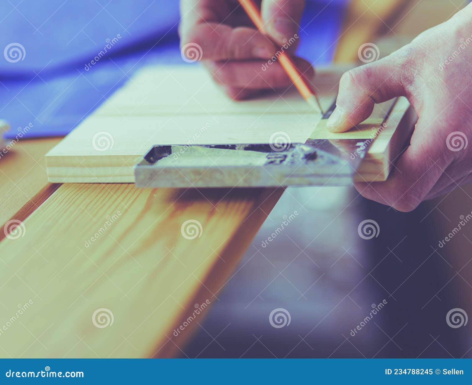 Architect Working on Drawing Table in Office Stock Image - Image of ...
