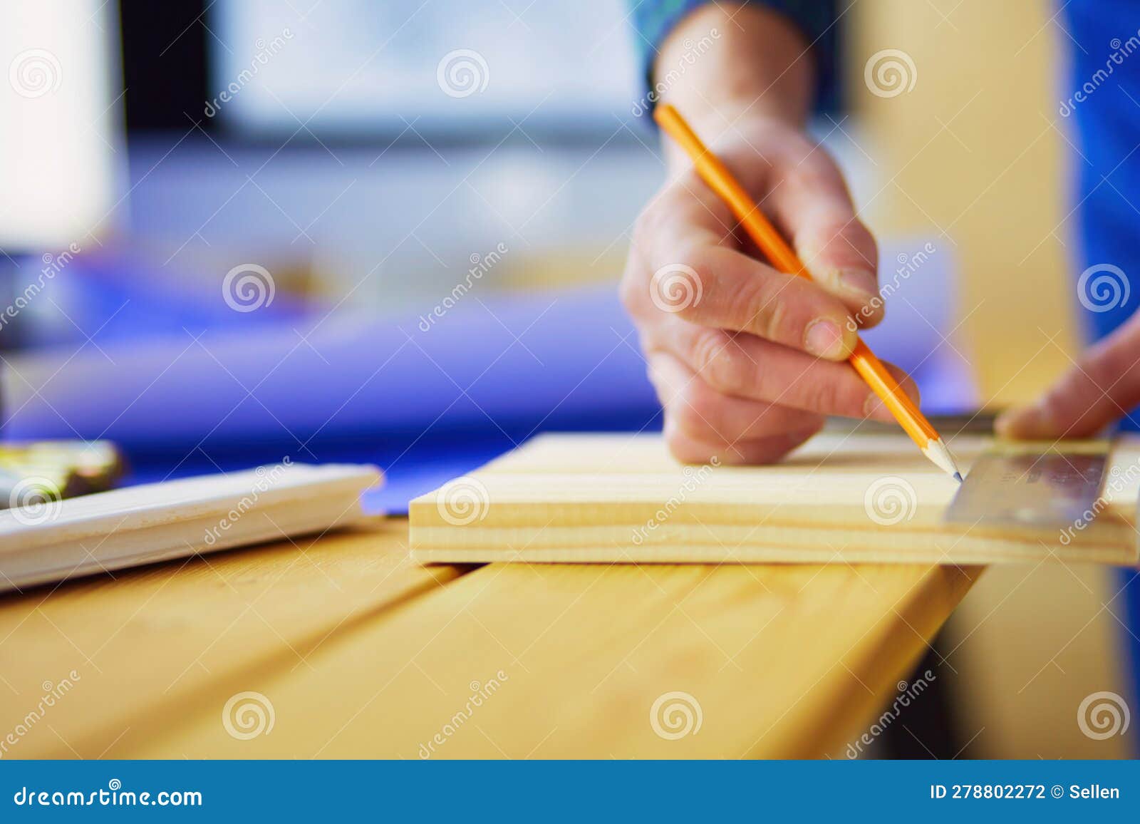 Architect Working on Drawing Table in Office Stock Photo - Image of ...