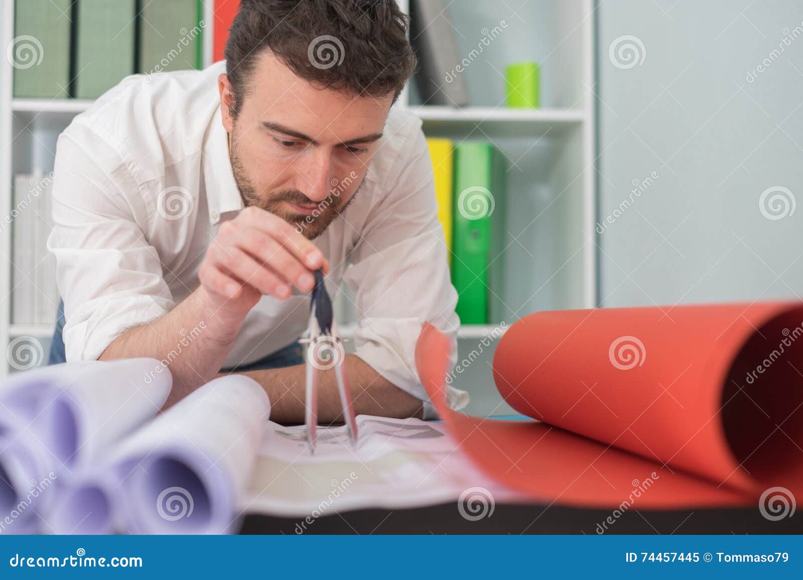 Architect Working on His Projects Stock Image - Image of architecture ... Architect Working on His Projects Stock Image - Image of architecture ...