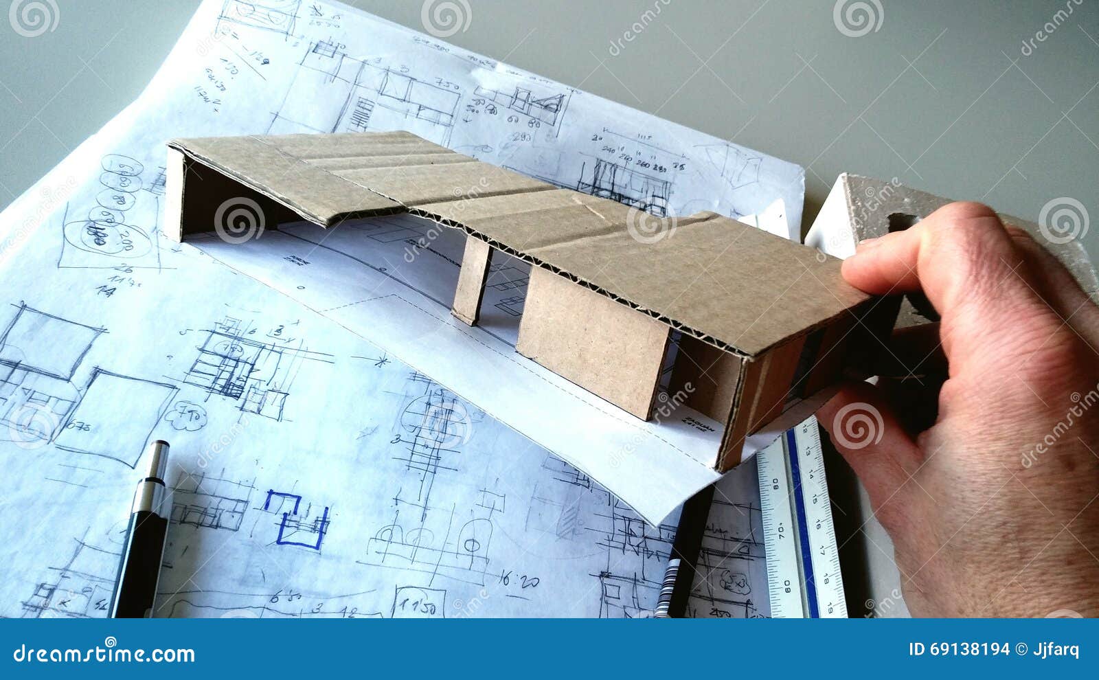 Architect Working with Models Stock Photo - Image of design, sketches ...