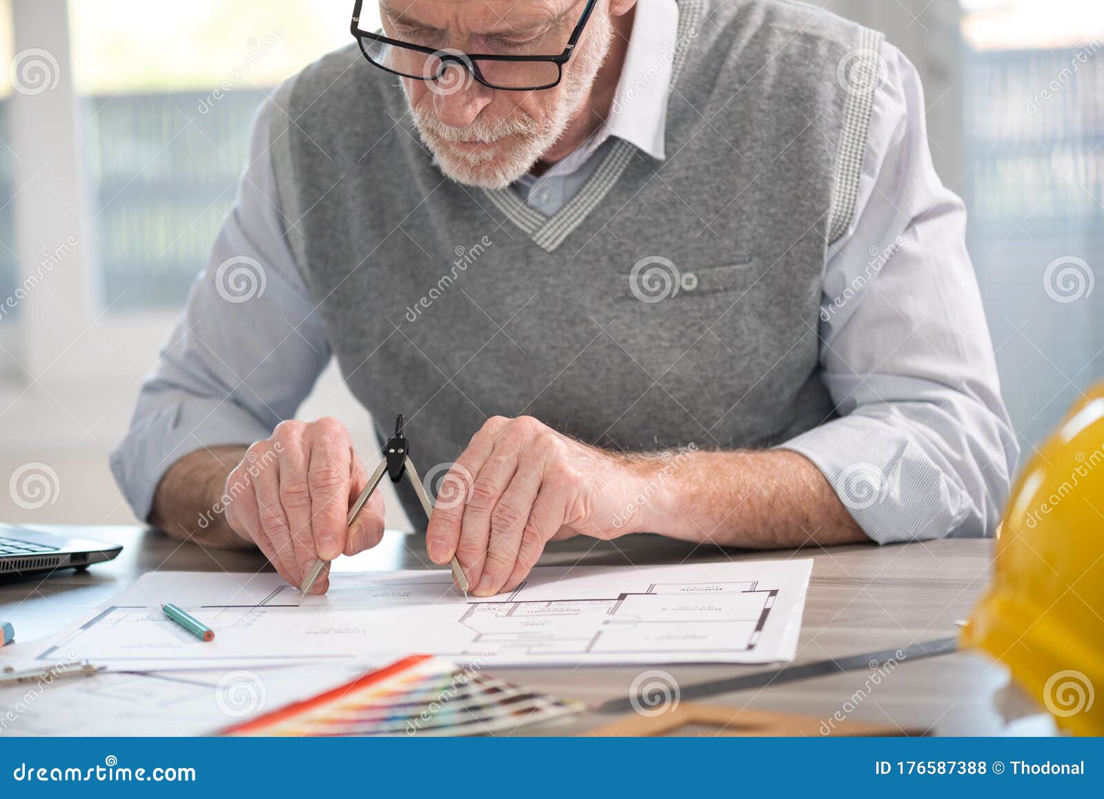 Architect Working on a Project Stock Photo - Image of design ...