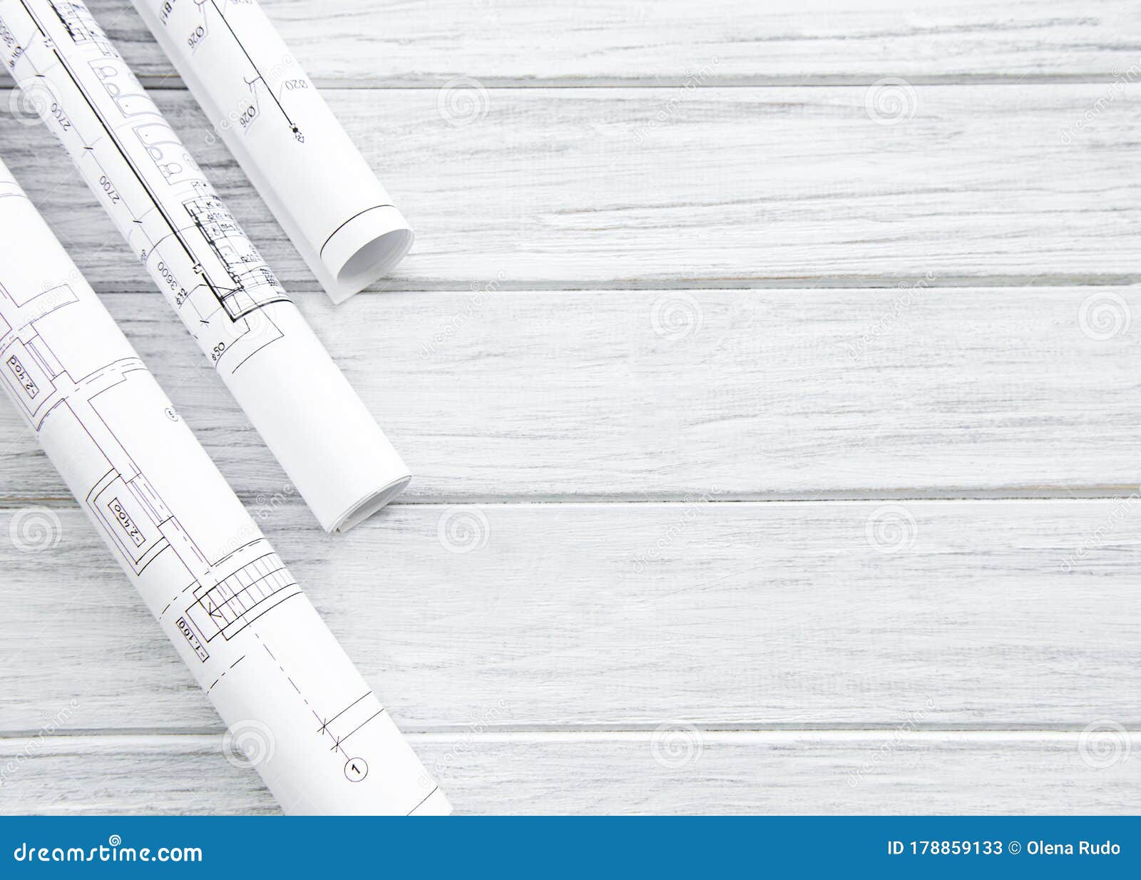 Architect Workplace Top View Stock Image - Image of floor, goal: 178859133