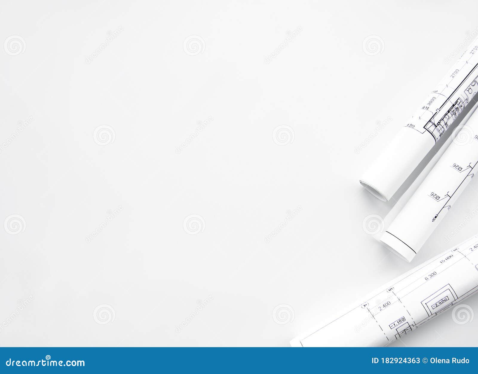 Architect Workplace Top View Stock Image - Image of graphic, color ...