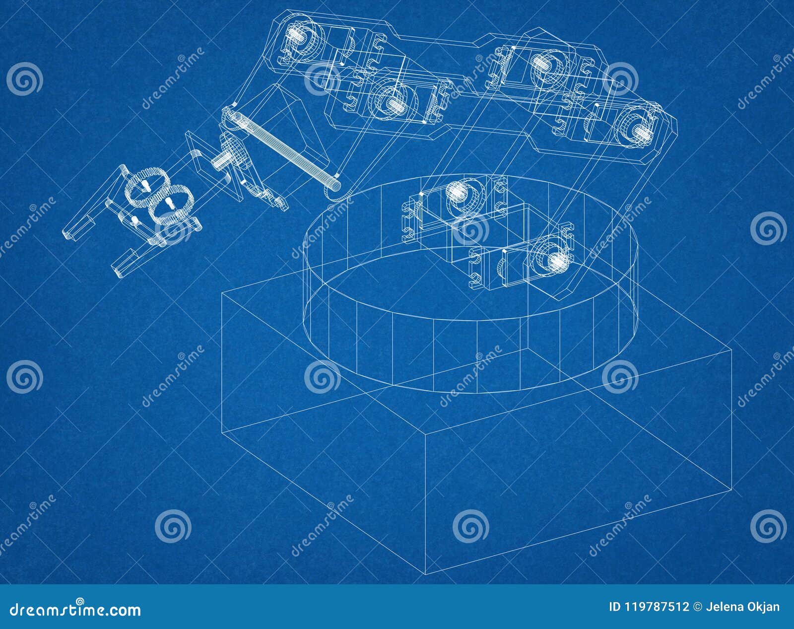Architecte Robotique Industriel Blueprint De Bras Illustration Stock ...