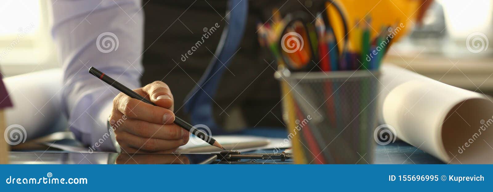 Architector Design Building Reconstruction Plan Stock Image - Image of ...