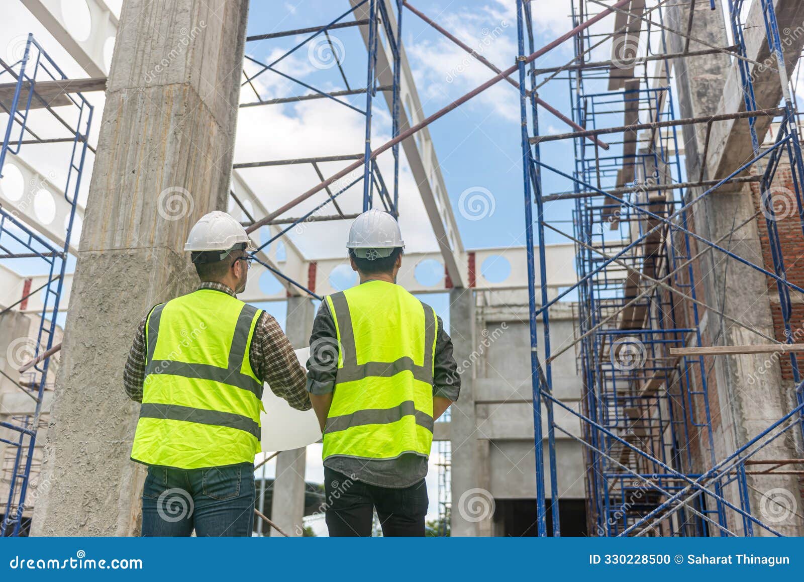 Architects are Checking the Progress of the Building Project and ...