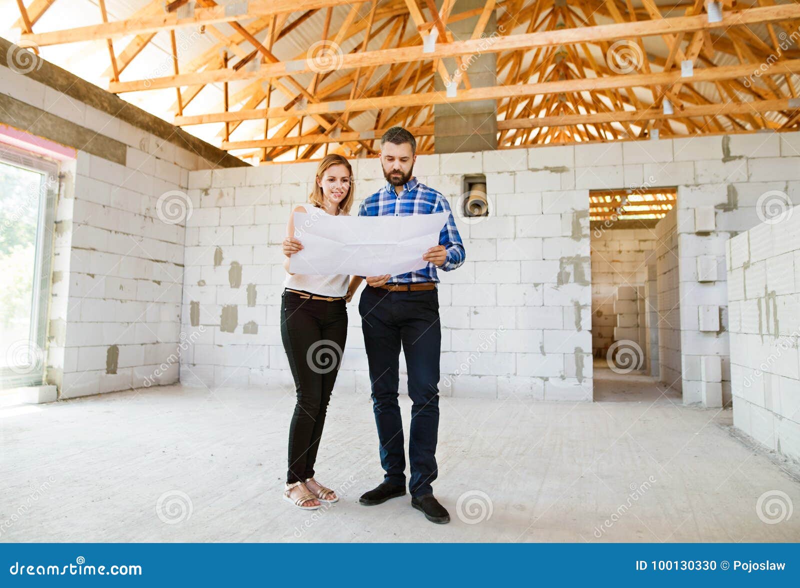 Architects and Civil Engineer at the Construction Site. Stock Photo ...