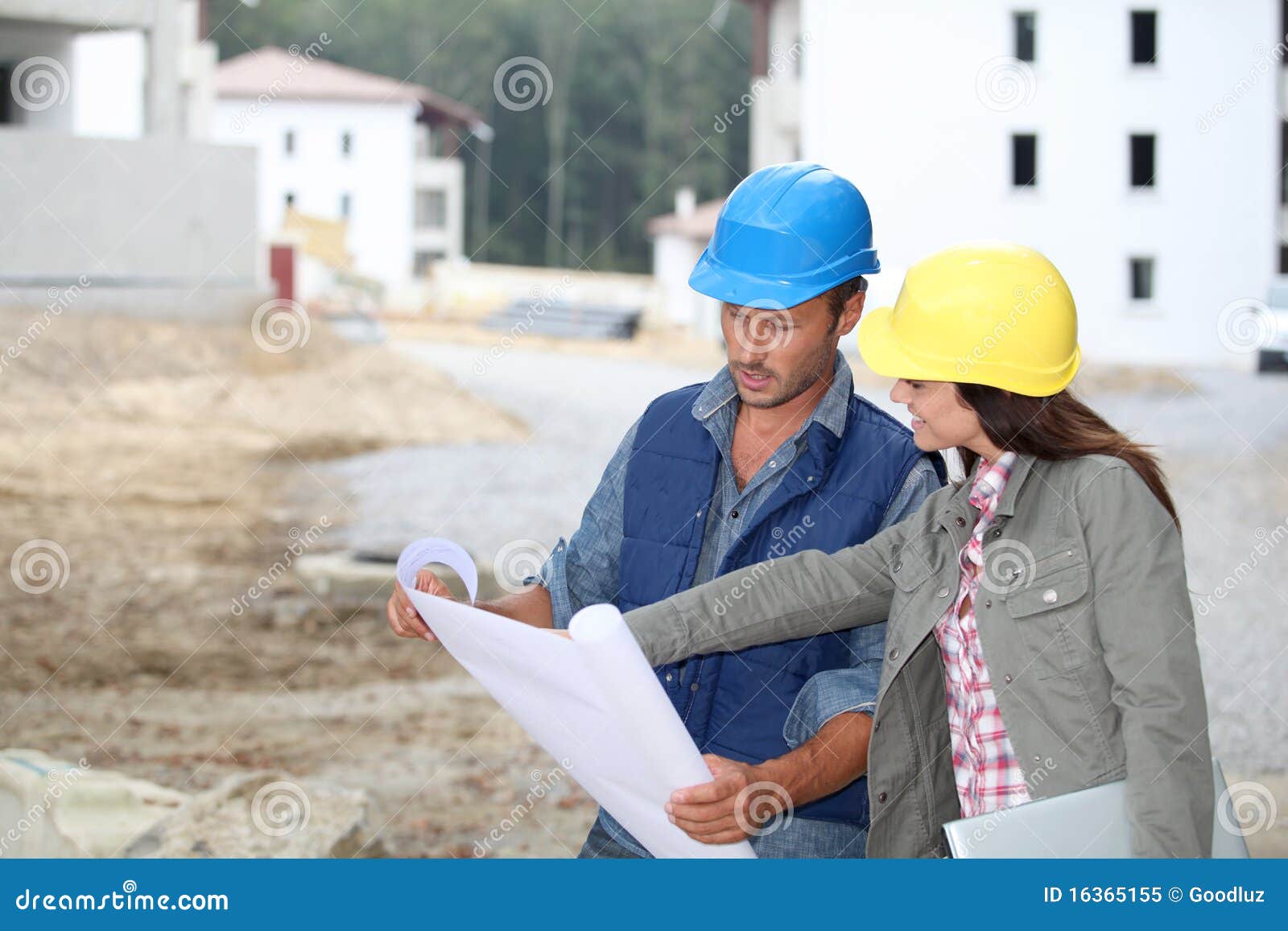 Architects on Construction Site Stock Image - Image of architect ...