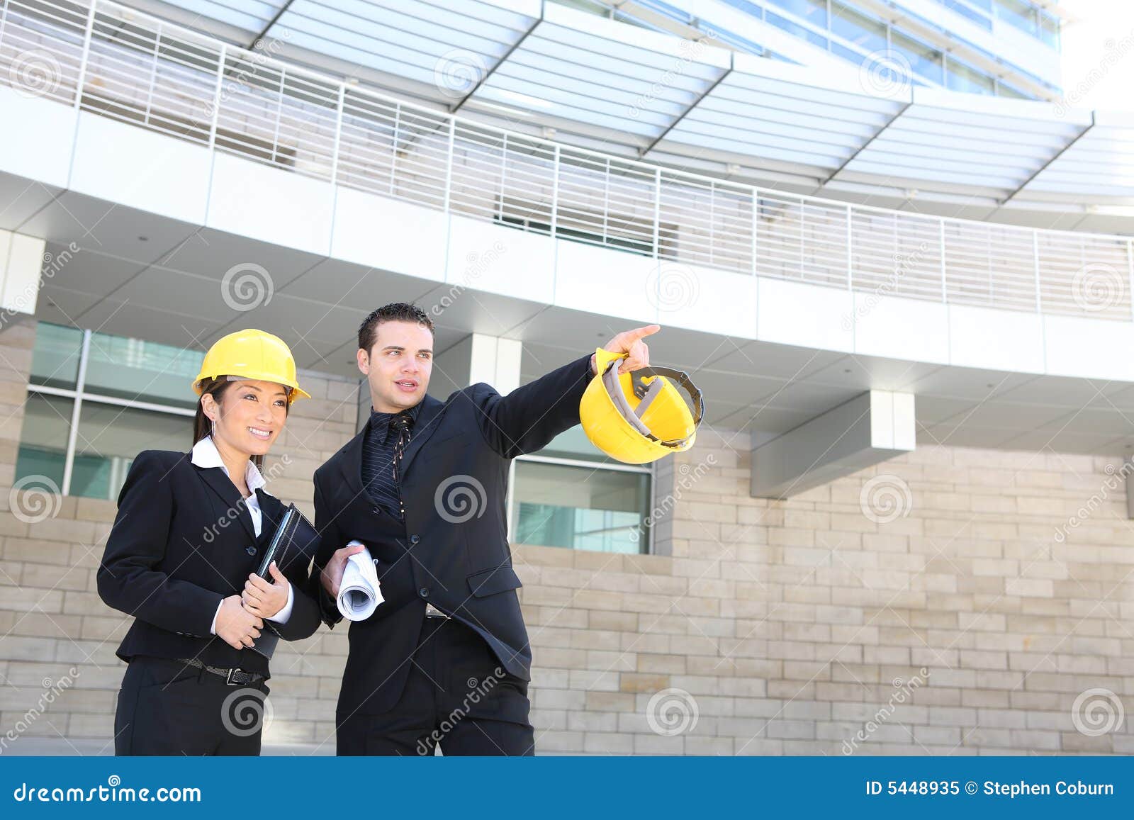 Architects on Construction Site Stock Image - Image of attractive ...
