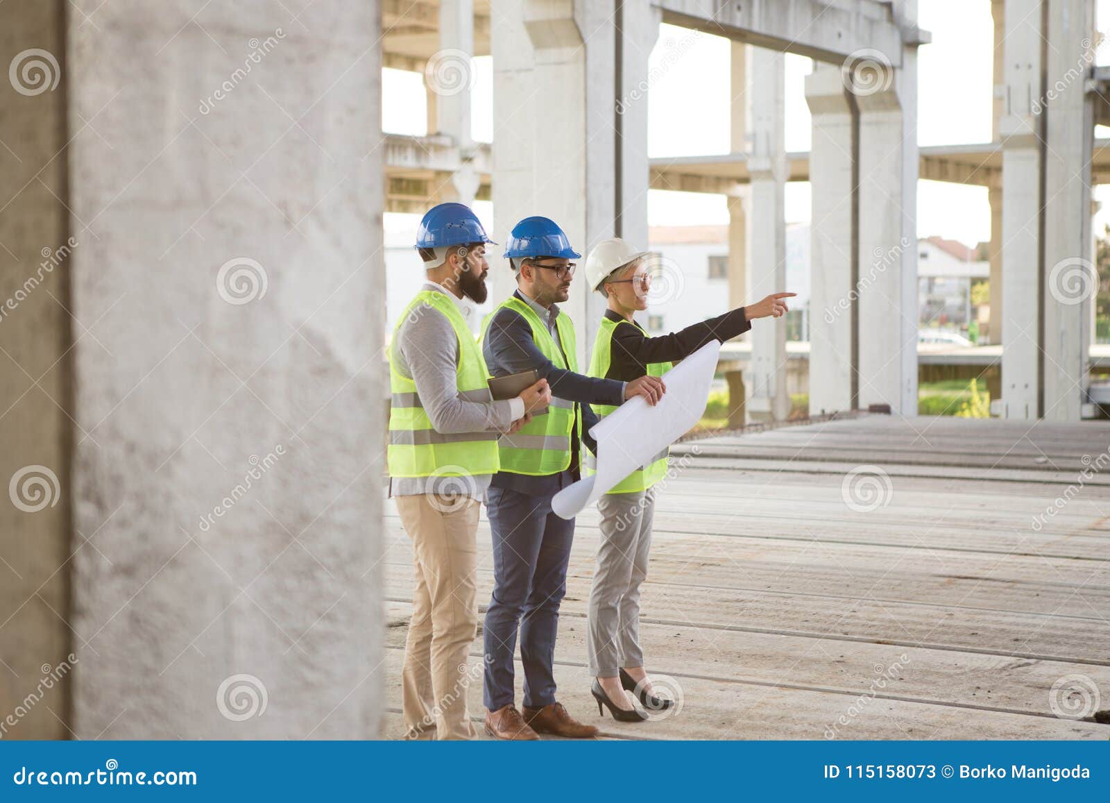 The Architects are on the Construction Site. Stock Image - Image of ...