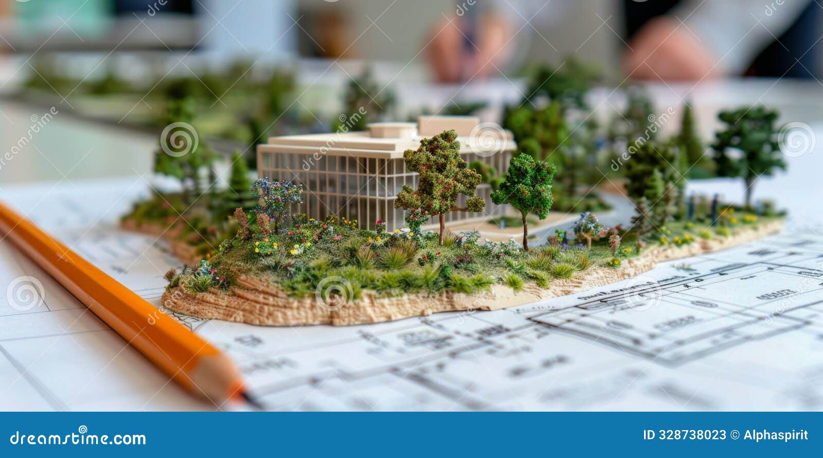 Architects Designing Sustainable Building Project Using Scale Model on ...