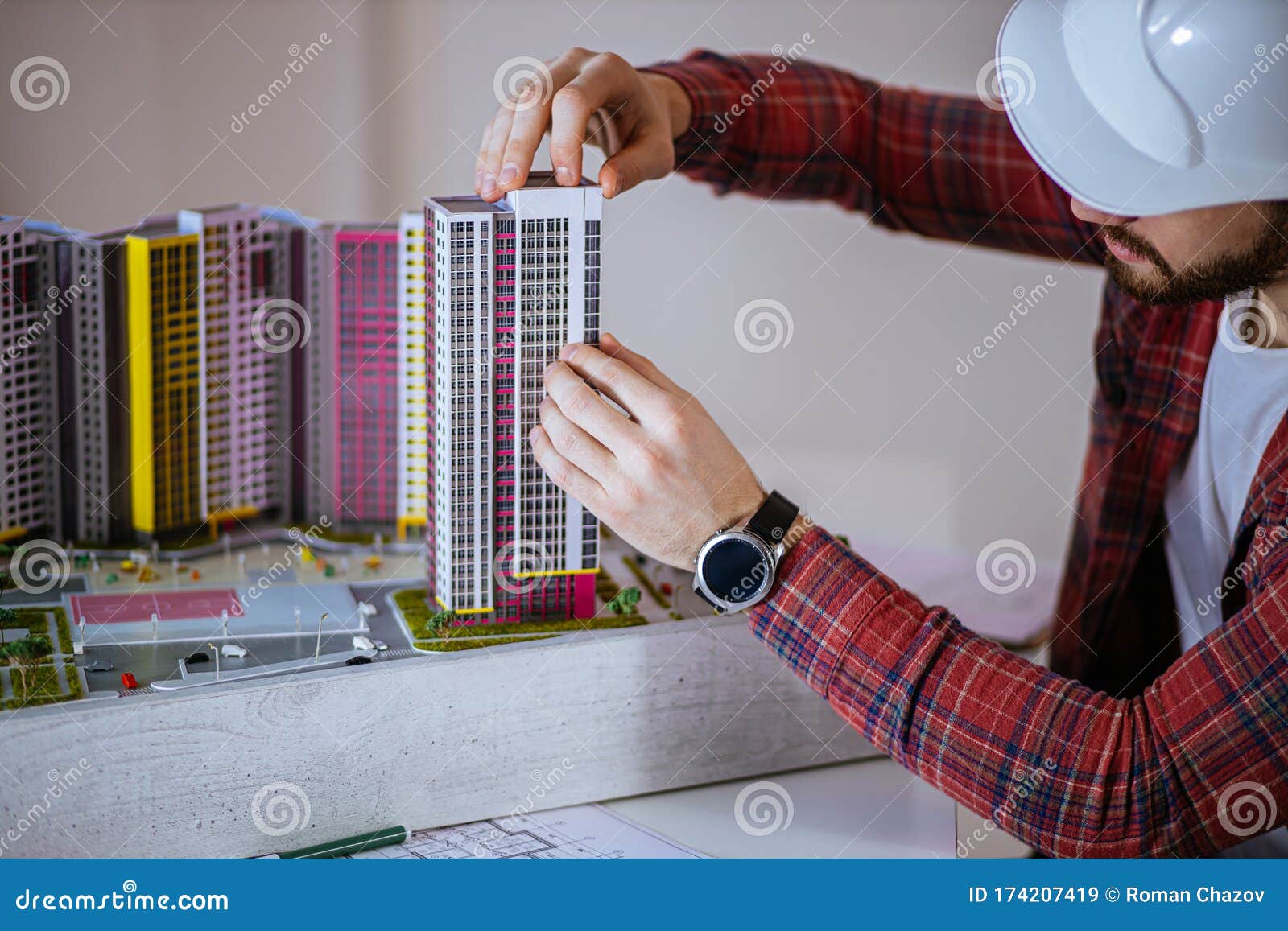 Professional Architects Developing High-rise Building Construction ...