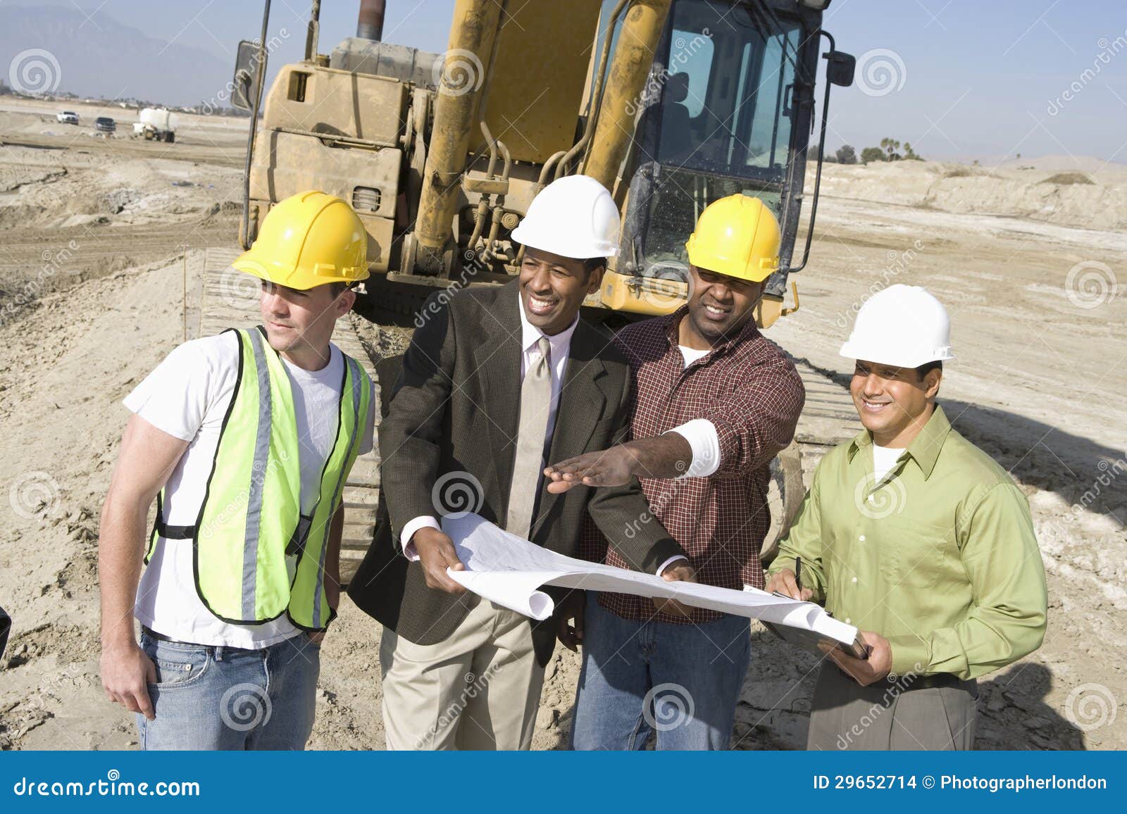 Architects Discussing at Construction Site Stock Photo - Image of ...