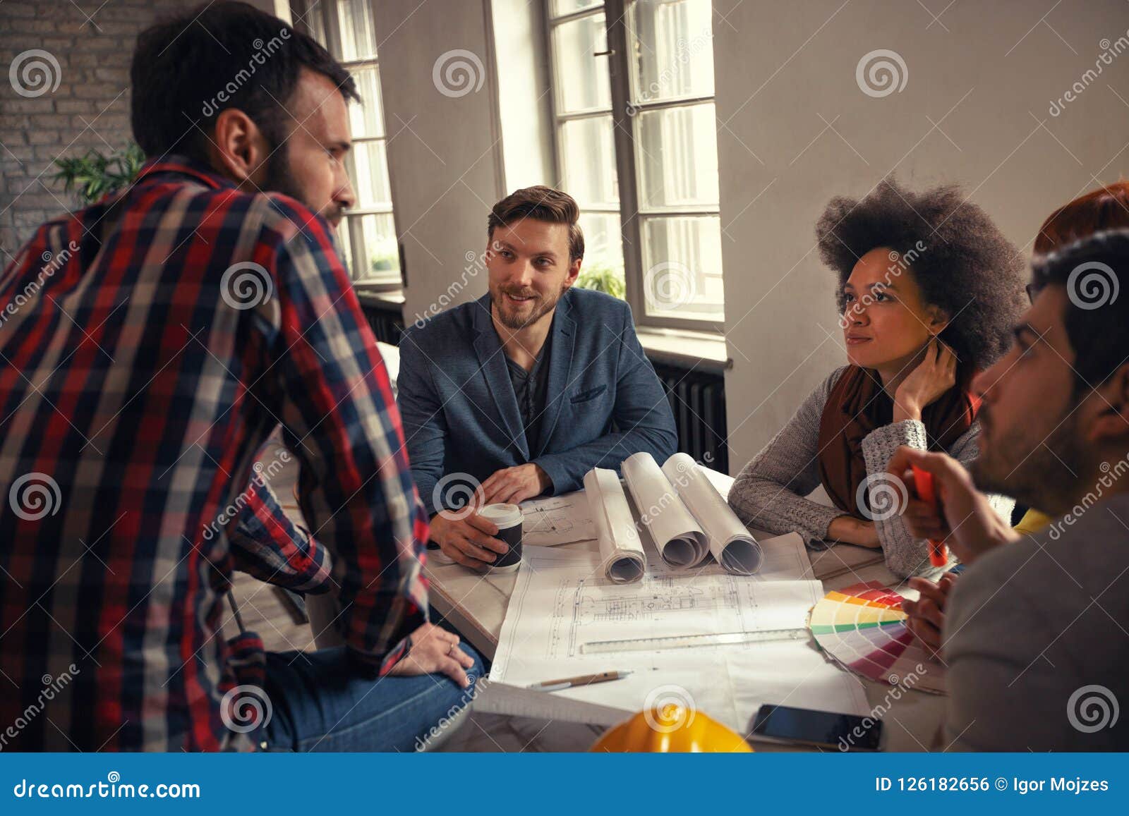 Architects Discussing Ideas and Planning for Project Stock Photo ...