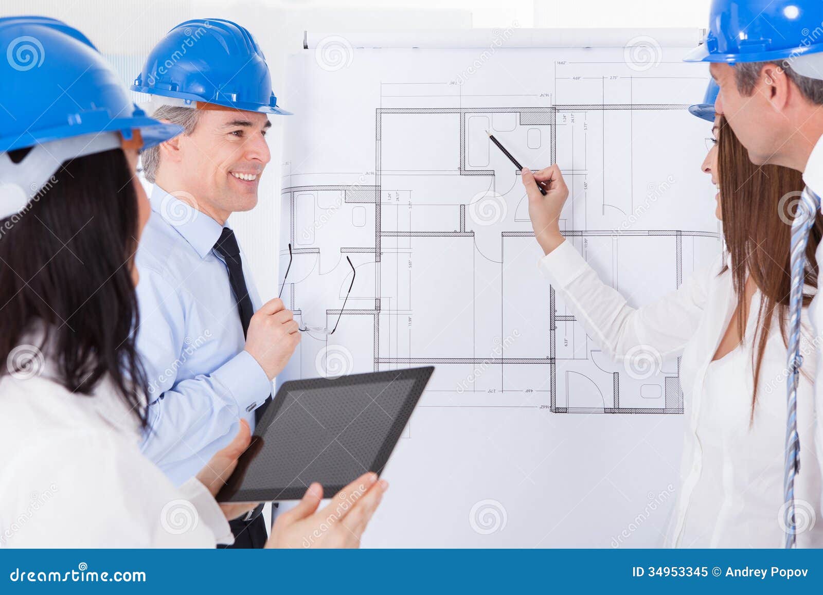 Architects Discussing Project Stock Image - Image of attention ...