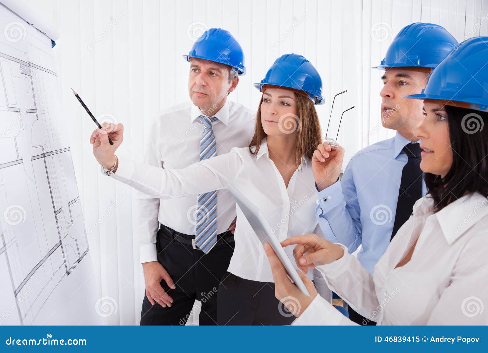 Architects Discussing Project Stock Image - Image of partner, paperwork ...