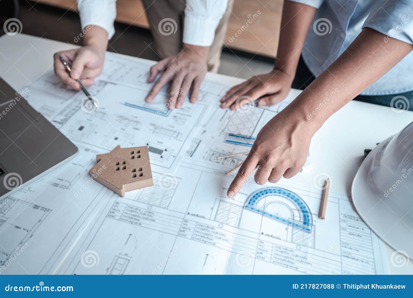 Architects or Engineering Team Consulting and Analyzing Working on ...