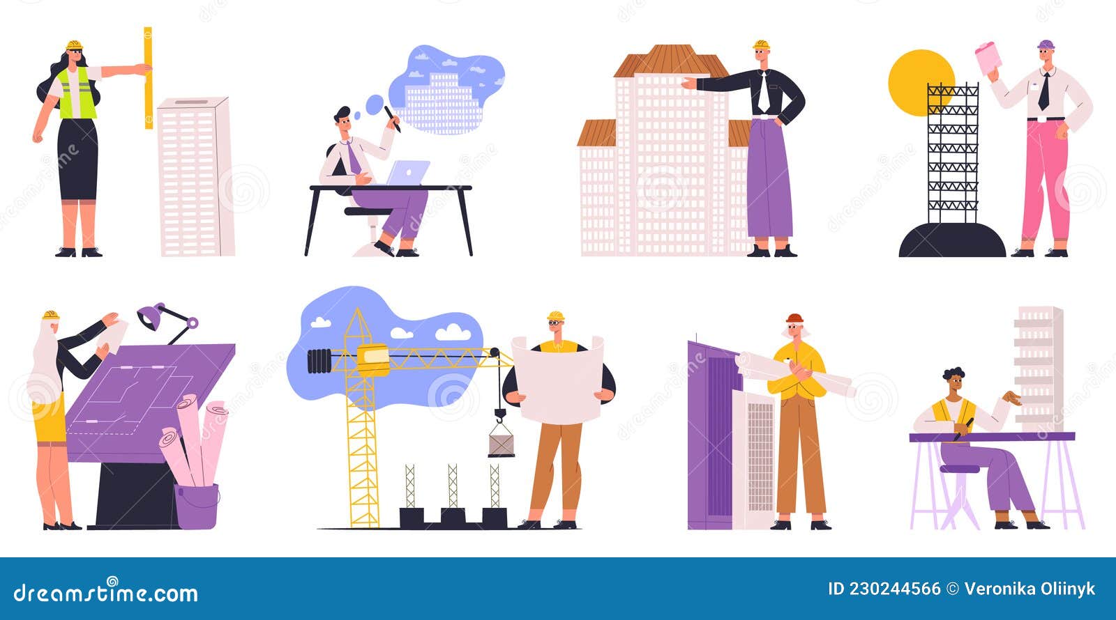 Architects, Engineers, Builders and Construction Workers Characters ...