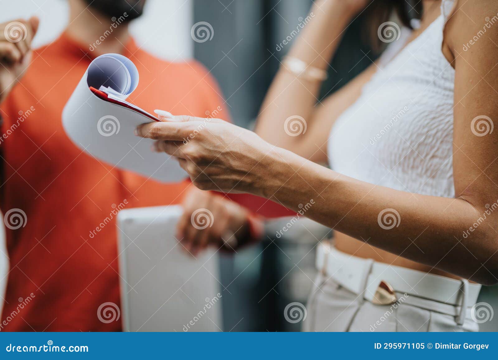 Architects, Engineers, and Designers Collaborating Outdoors. Discuss ...