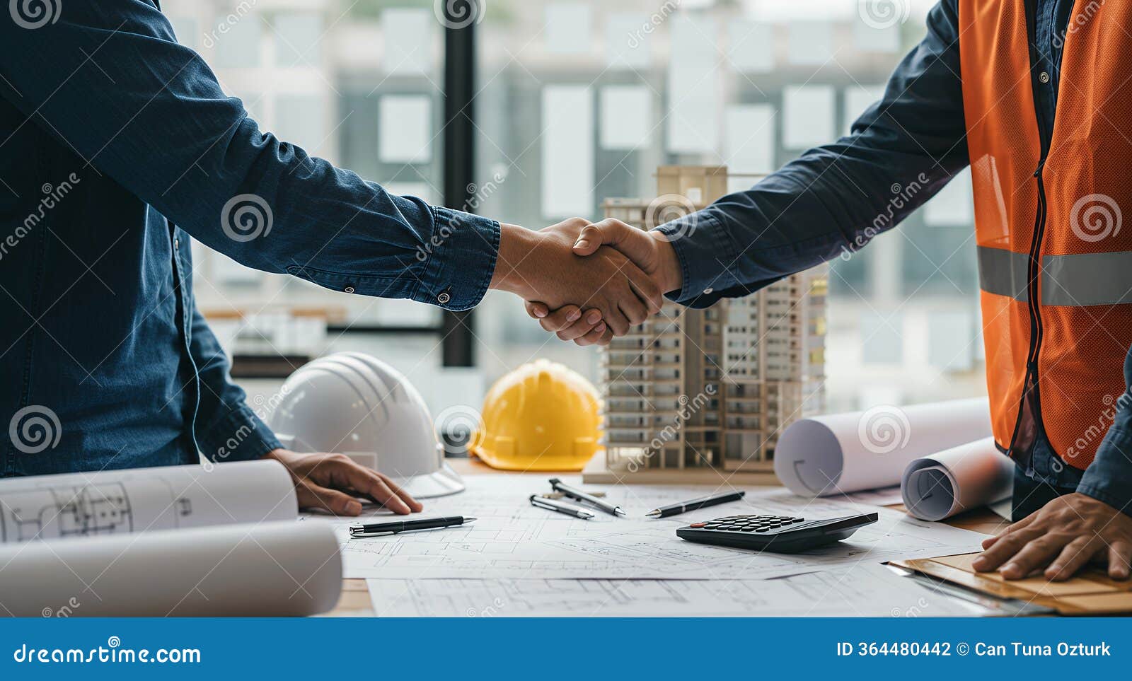 Architects And Engineers Working On Blueprint For High-rise Projects ...