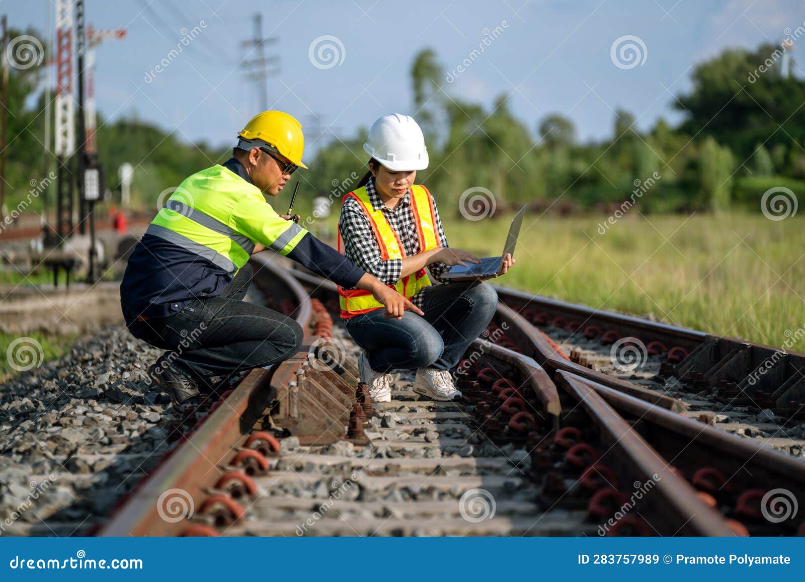 Architects and Engineers are Pointing at the Railway Track Where the ...