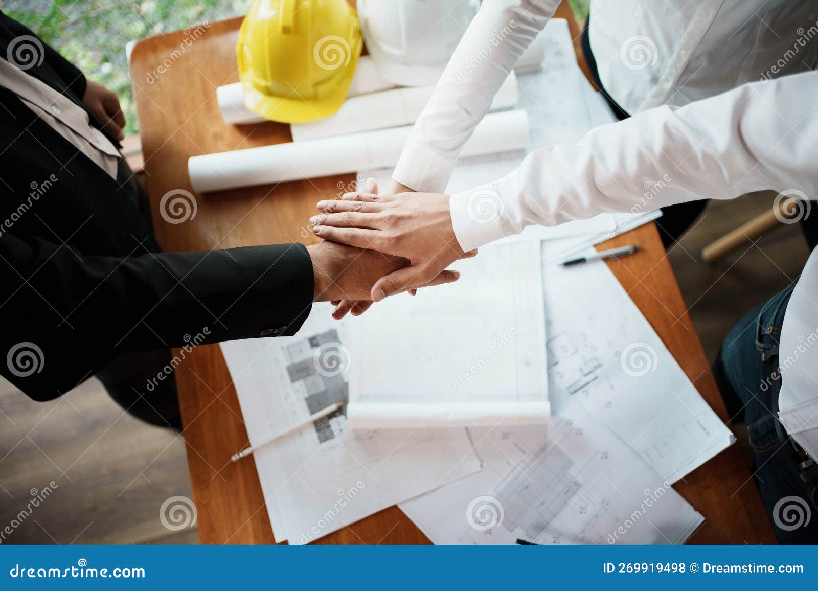 Architects and Engineers Teamwork Join Hands Together,construction ...