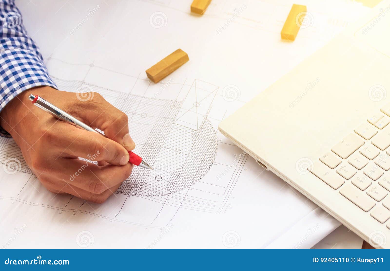 Architects Hands Working on Blueprint Stock Photo - Image of business ...