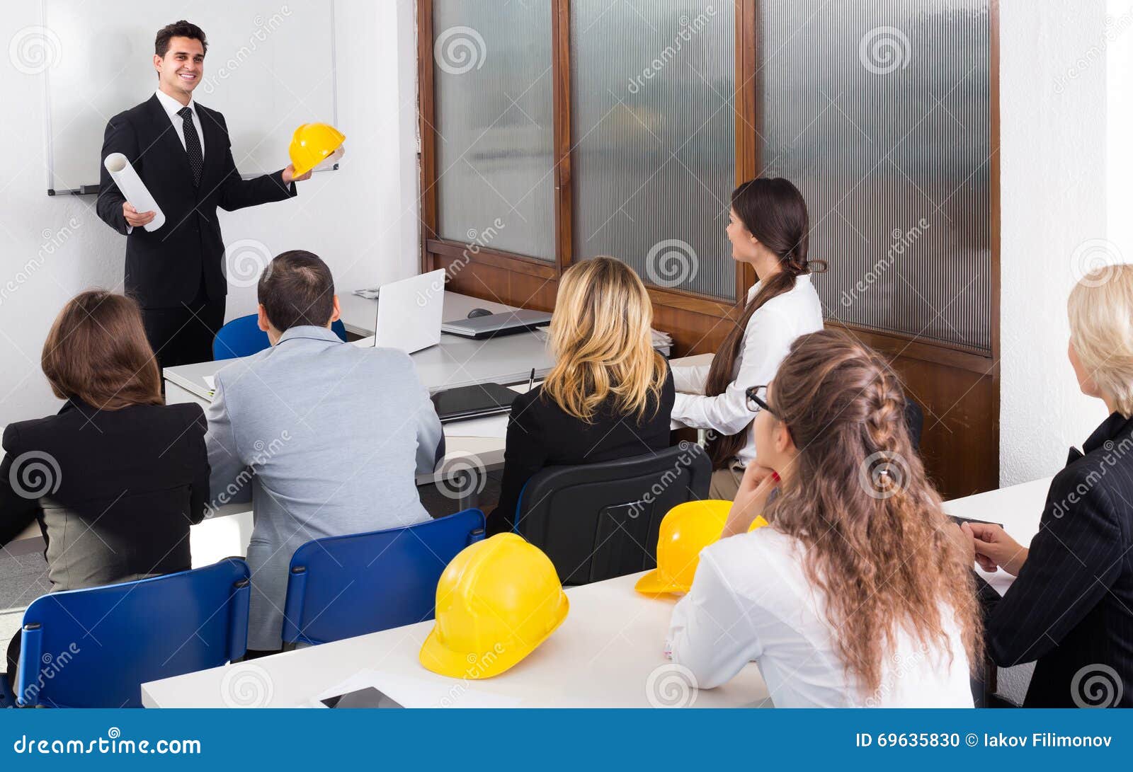 Architects Having Advanced Training Courses in Classroom Stock Photo ...