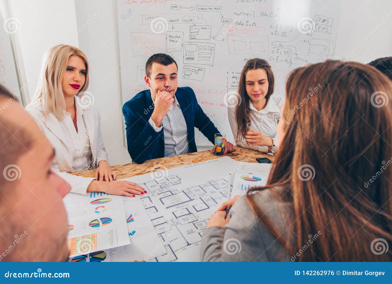 Architects Looking at the Diagram Stock Photo - Image of ideas ...