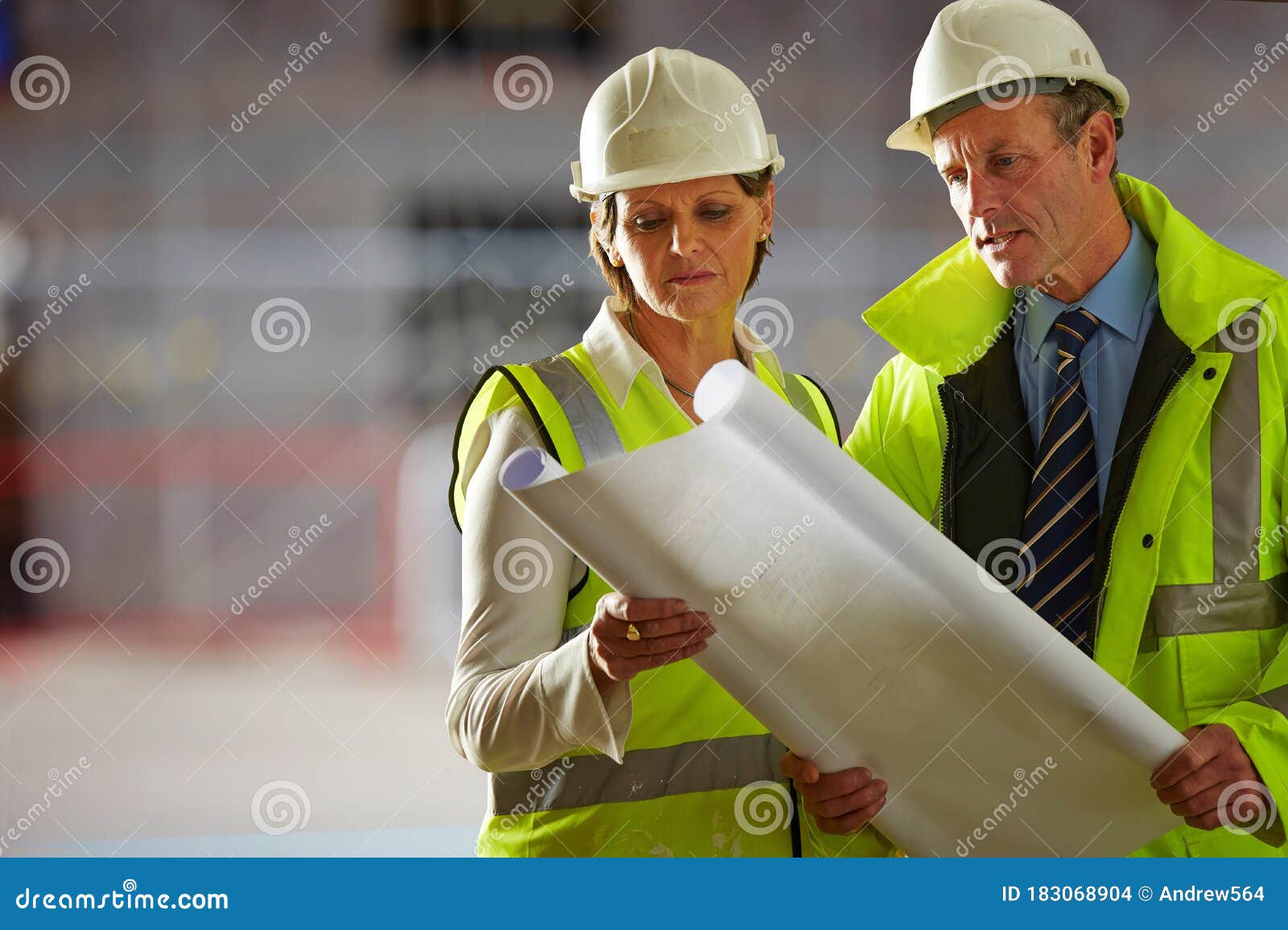 Architects Looking Over the Blueprint Stock Photo - Image of manager ...