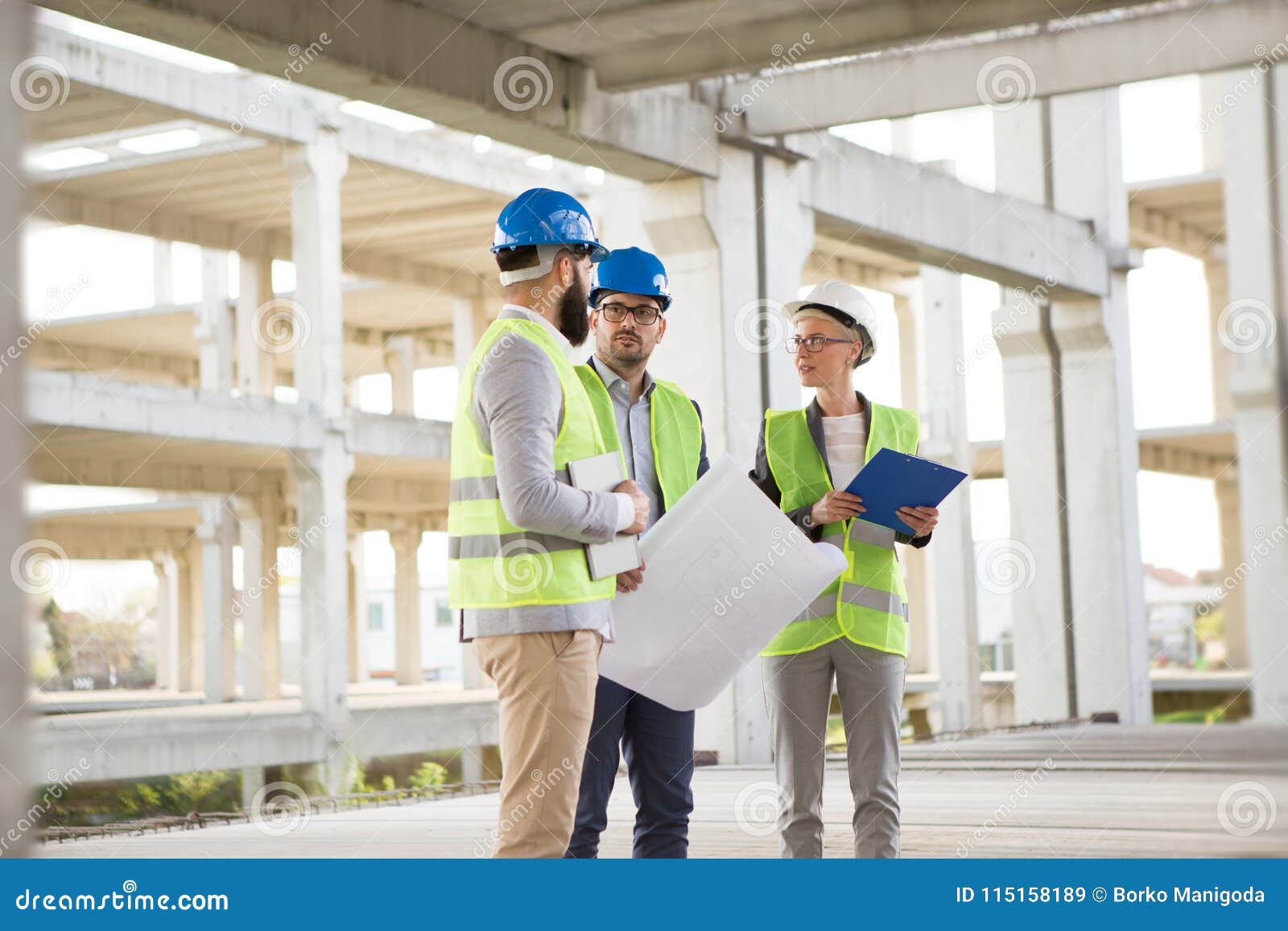 Brainstorming on the Construction Site. Stock Image - Image of ...