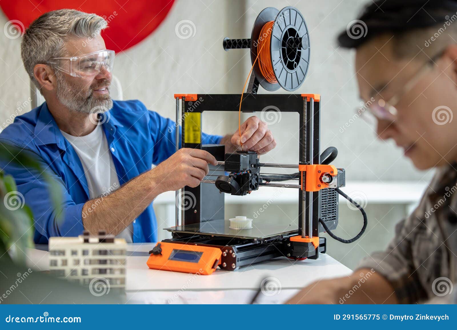 Architects Making House Model Using 3D Printer, FDM Technology for ...